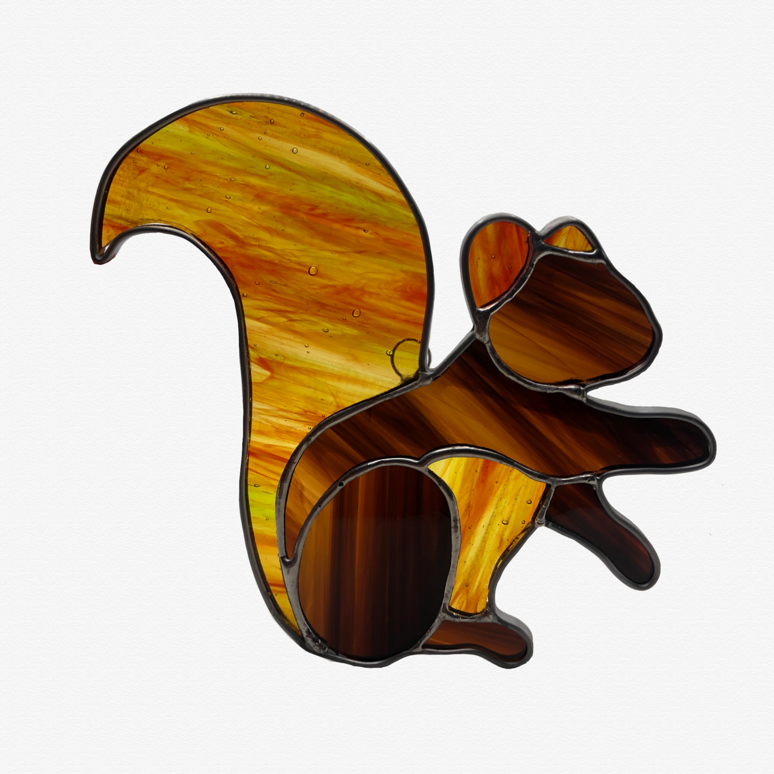 Squirrel Stained Glass Suncatcher – Poppy Glass Studio