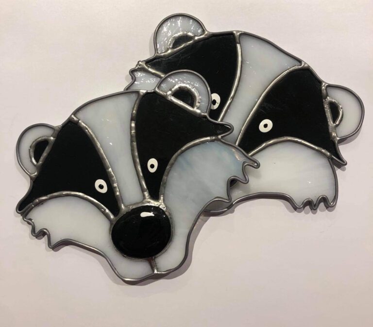 Badger Stained Glass Suncatcher – Poppy Glass Studio