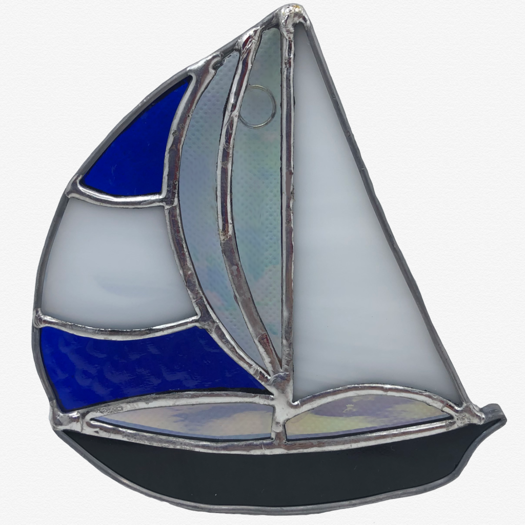 Sail Boat Stained Glass Suncatcher – Poppy Glass Studio