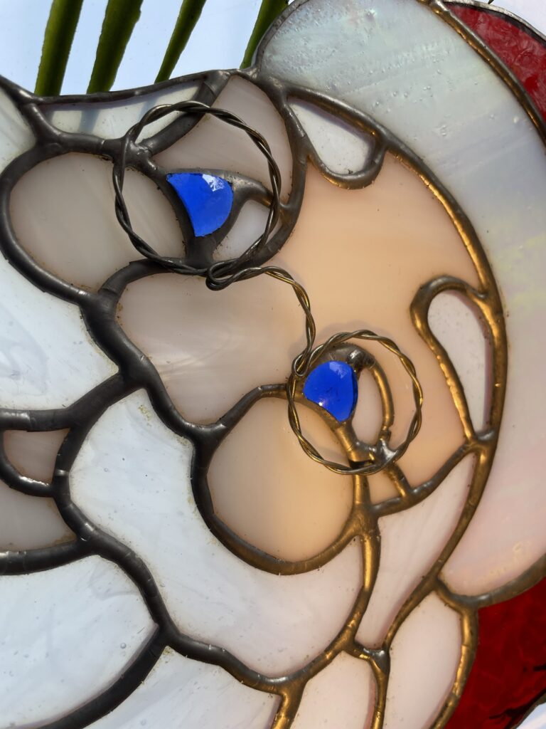 Stained Glass Jolly Father Christmas face – Poppy Glass Studio